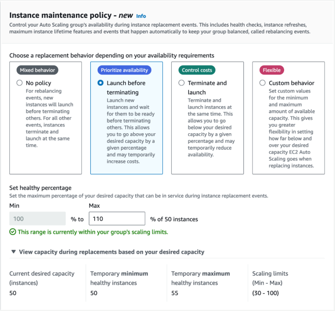 Introducing instance maintenance policy for Amazon EC2 Auto Scaling | AWS Compute Blog