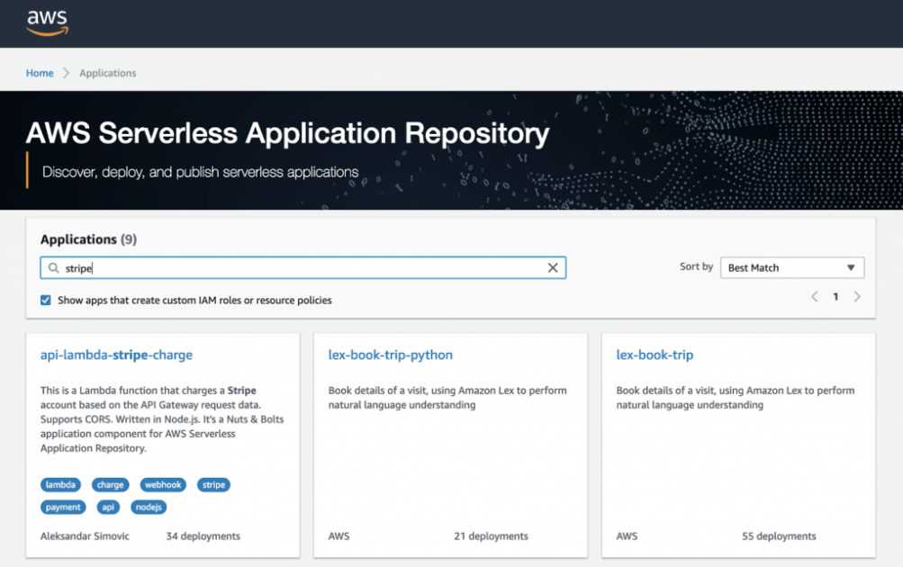使用来自 AWS Serverless Application Repository 的组件构建无服务器应用程序 | 亚马逊AWS官方博客