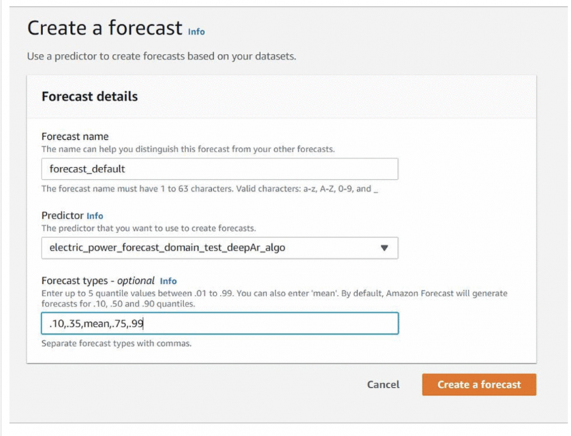 Amazon Forecast 现在支持按您选择的分位数生成预测 | 亚马逊AWS官方博客
