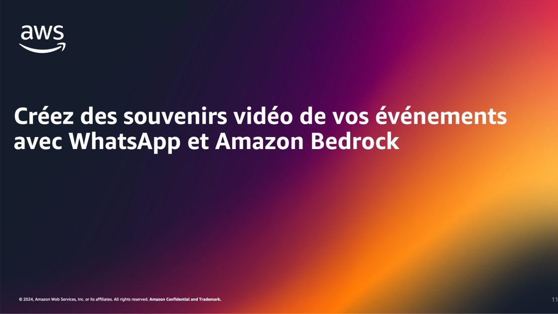 Créez des souvenirs vidéo de vos événements AWS avec WhatsApp et Amazon Bedrock et Nova | Le ...
