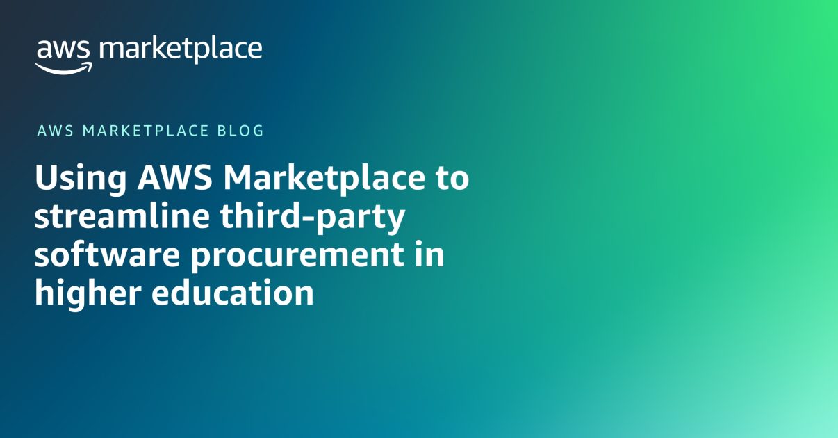 Using AWS Marketplace to streamline third-party software procurement in ...