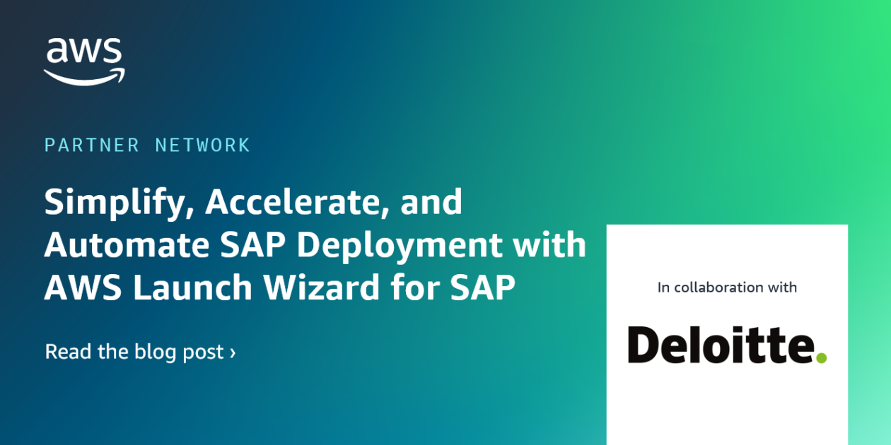 Simplify Accelerate And Automate Sap Deployment Using Aws Launch