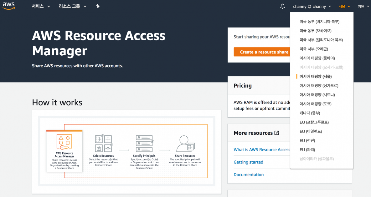 AWS Resource Access Manager 서비스 출시 – 멀티 계정 간 리소스 공유 기능 | Amazon Web Services 한국 블로그