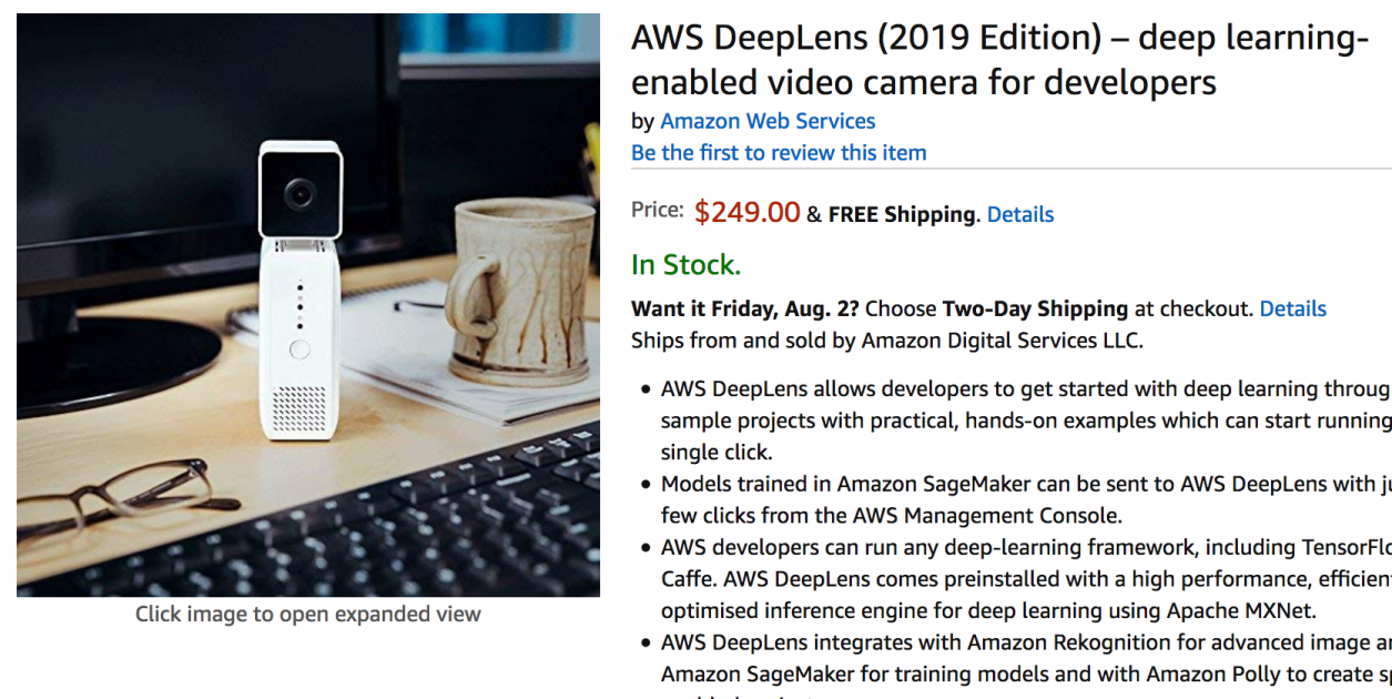 AWS DeepLens 2019 최신 장치 구매 및 신규 자습서 실행하기 | Amazon Web Services 한국 블로그