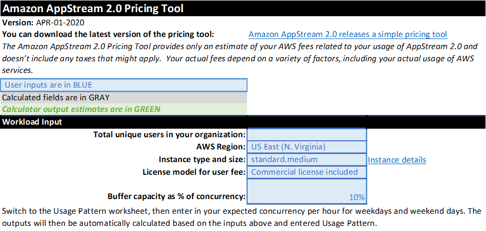 Amazon AppStream 2.0 releases a simple pricing tool | Desktop and Application Streaming