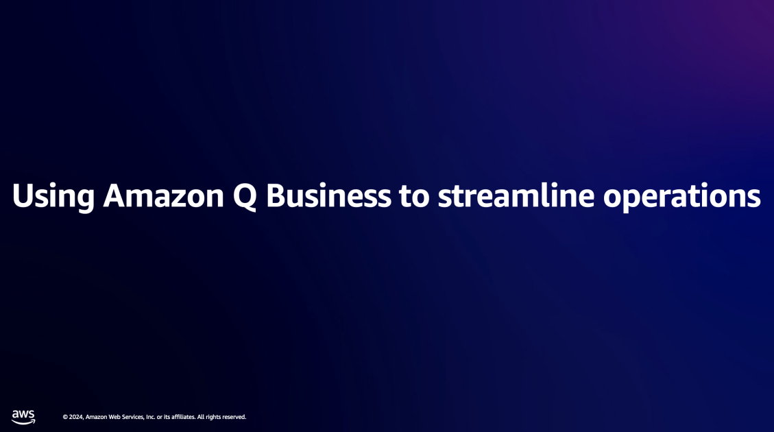 Using Amazon Q Business to streamline your operations | AWS Cloud Operations Blog