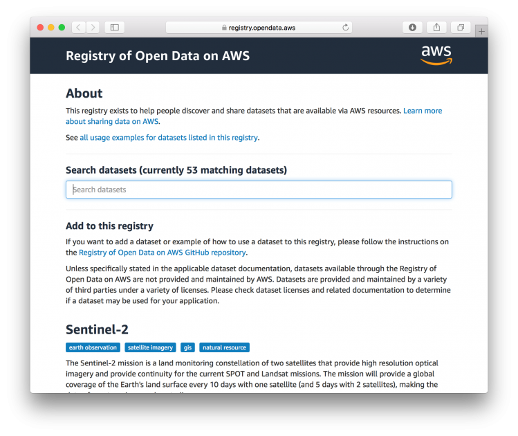 Announcing Registry of Open Data on AWS | AWS Public Sector Blog