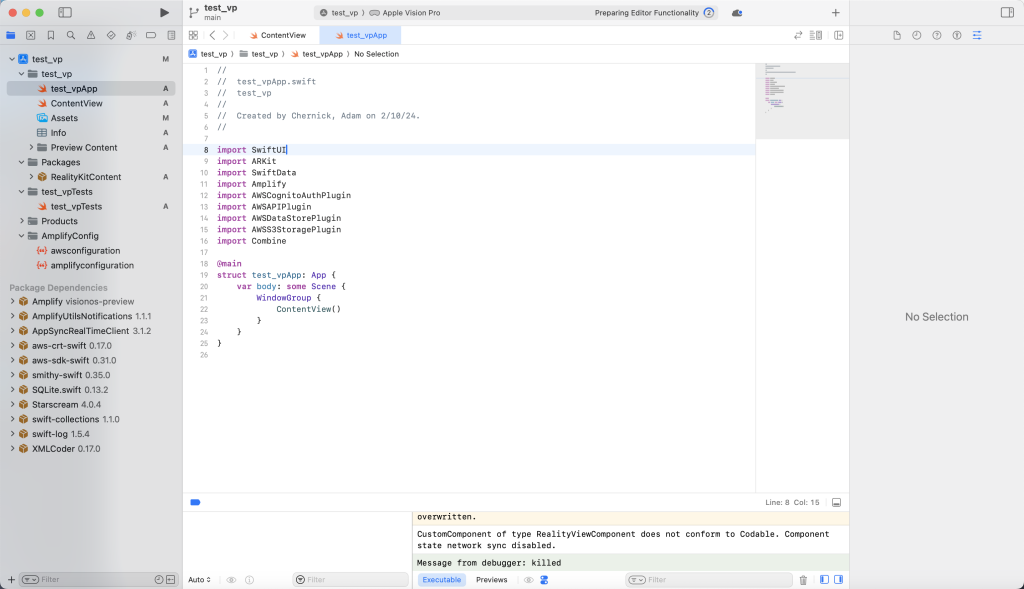 Apple Vision Pro and AWS Amplify Part 1 – Authentication | AWS Spatial ...