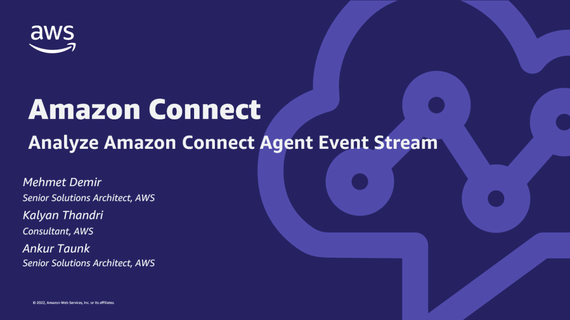 Analyze Amazon Connect agent event stream with Amazon Athena and Amazon QuickSight-part 5 | AWS ...