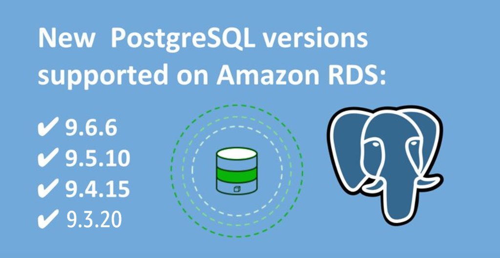 Amazon RDS for PostgreSQL が新しいマイナーバージョン 9.6.6, 9.5.10, 9.4.15, 9.3.20 を ...