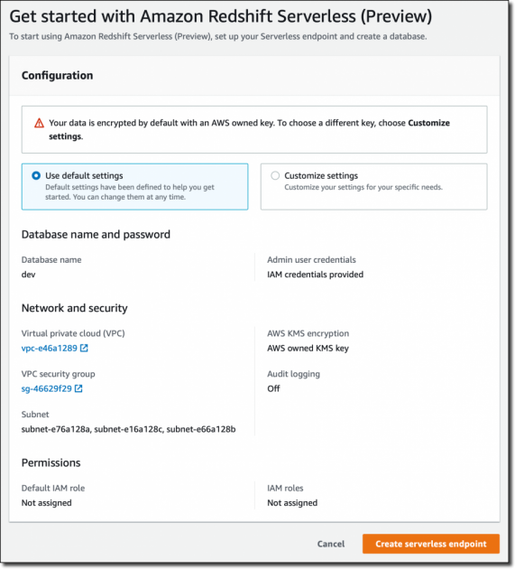Amazon Redshift Serverless のご紹介 – データウェアハウスインフラストラクチャを管理することなく、あらゆる規模で分析を実行 | Amazon Web ...