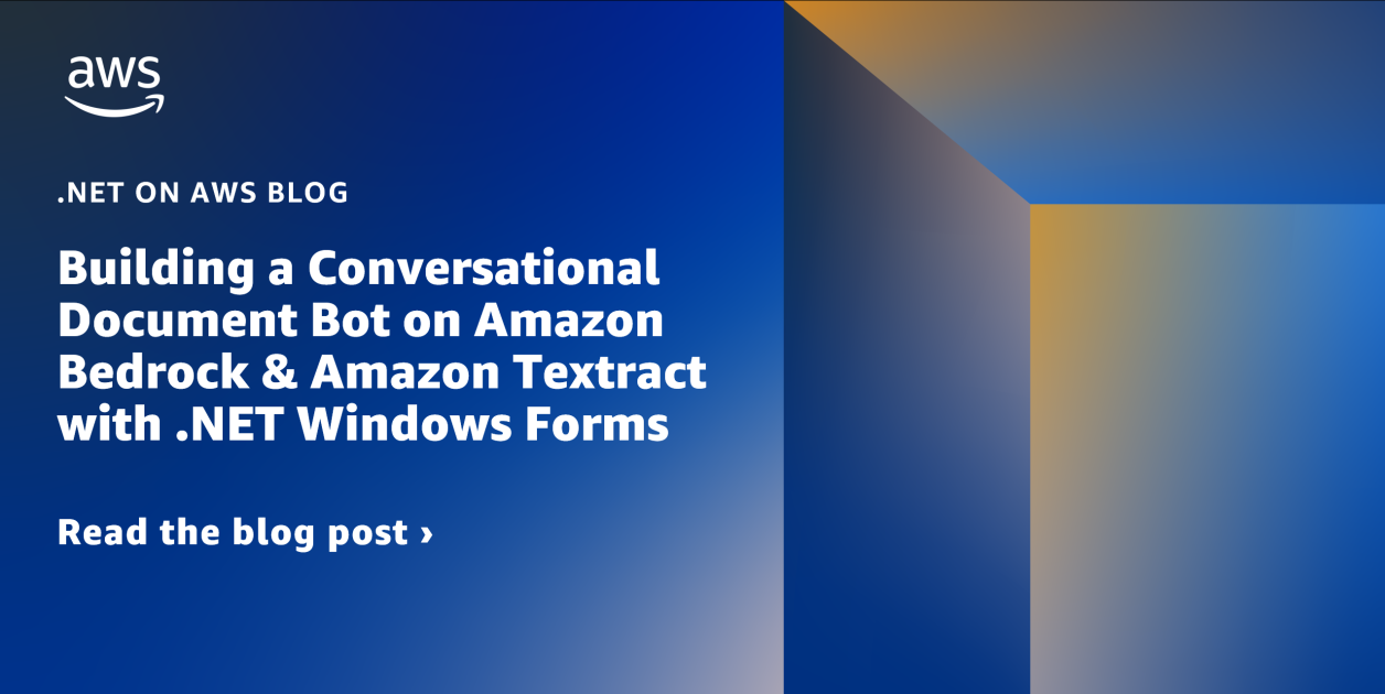 Building A Conversational Document Bot On Amazon Bedrock And Amazon Textract With Net Windows 