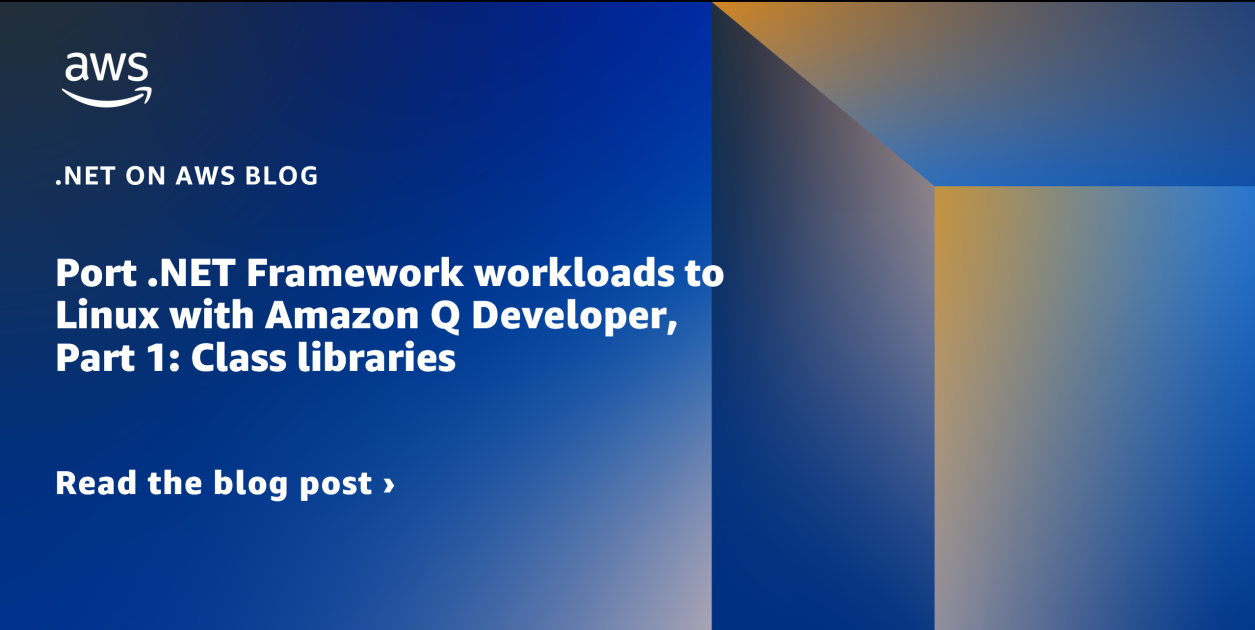 Port Net Framework Workloads To Linux With Amazon Q Developer Part 1 Class Libraries Net 