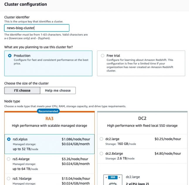 Introducing Amazon Redshift RA3.xlplus nodes with managed storage | AWS Big Data Blog