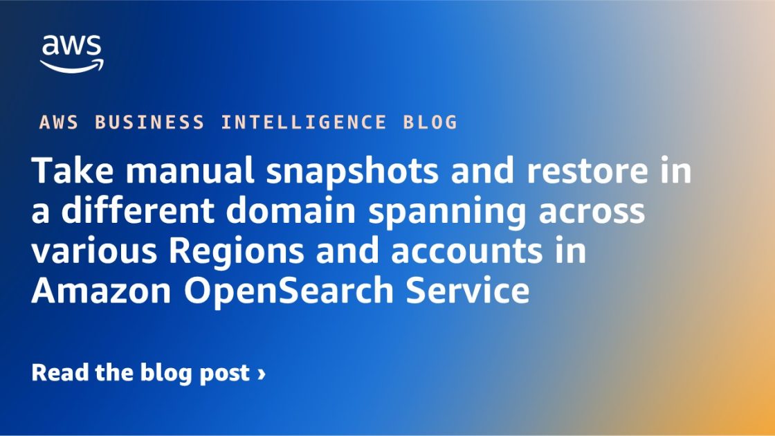 Take manual snapshots and restore in a different domain spanning across ...