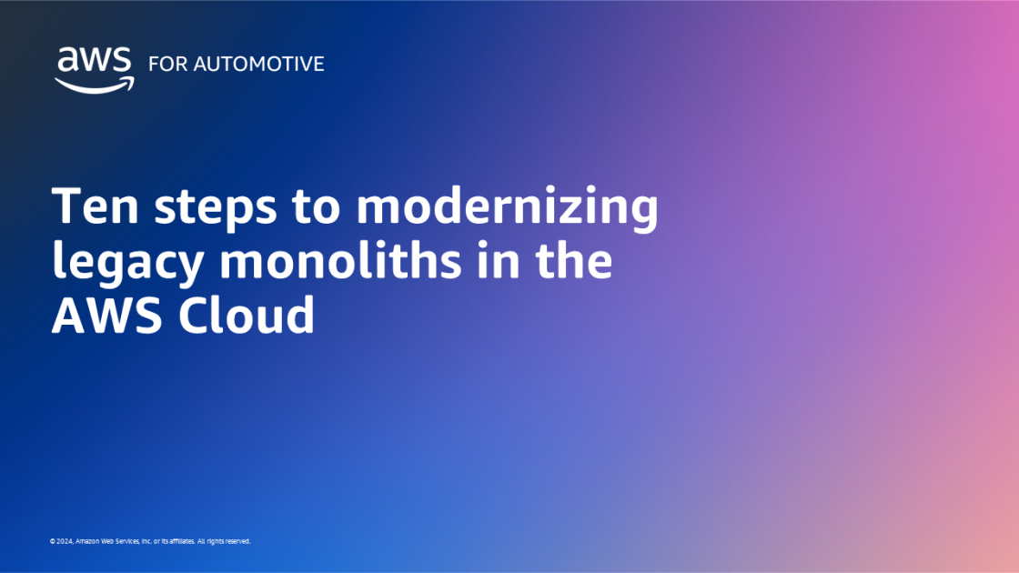 Ten steps to modernizing legacy monoliths in the AWS Cloud | AWS for ... Ten steps to modernizing legacy monoliths in the AWS Cloud | AWS for ...