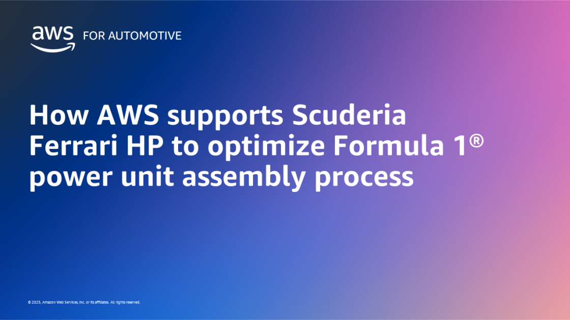 How AWS supports Scuderia Ferrari HP to optimize Formula 1® power unit ...