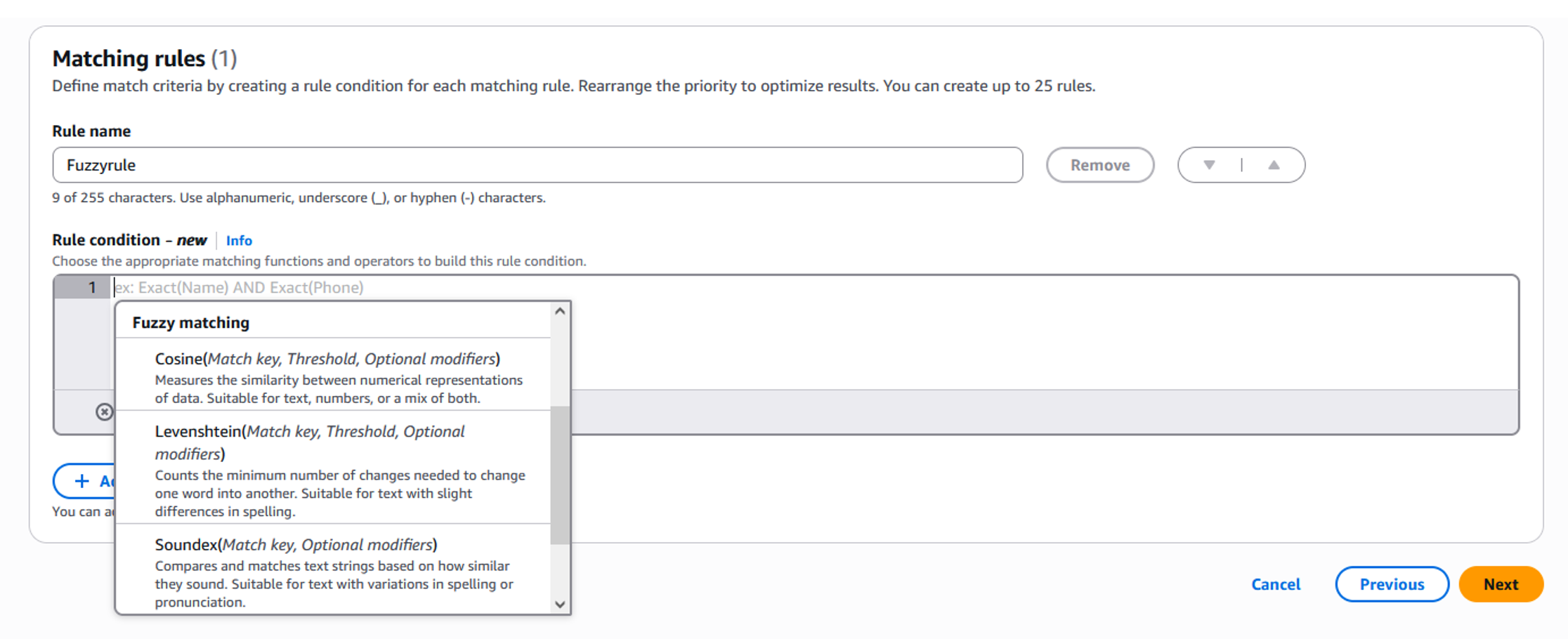 Resolve imperfect data with advanced rule-based fuzzy matching in AWS ...