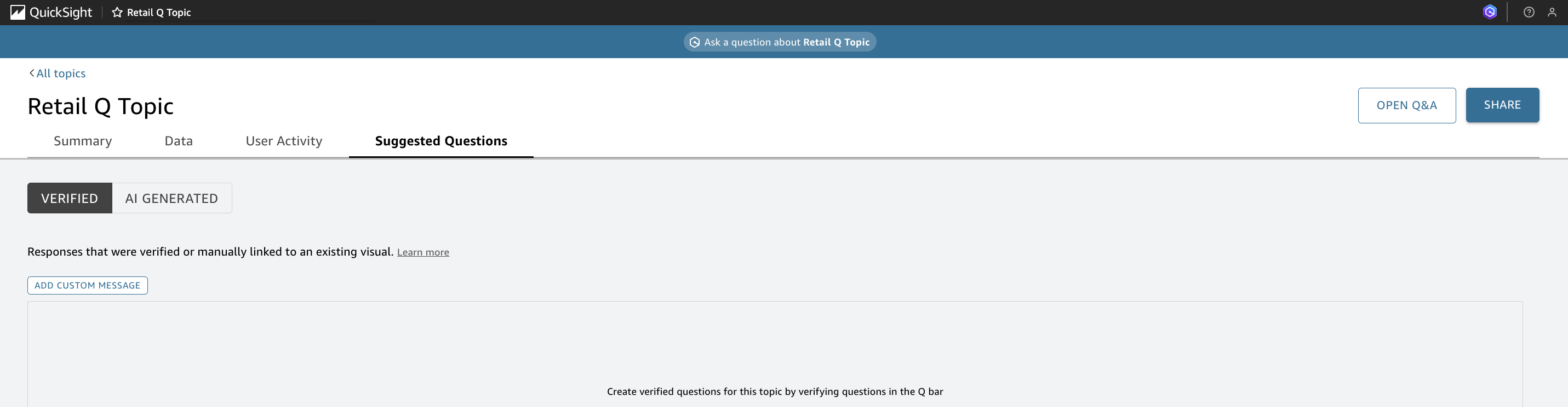 Curate topics in Amazon Q in QuickSight to derive maximum value and ...