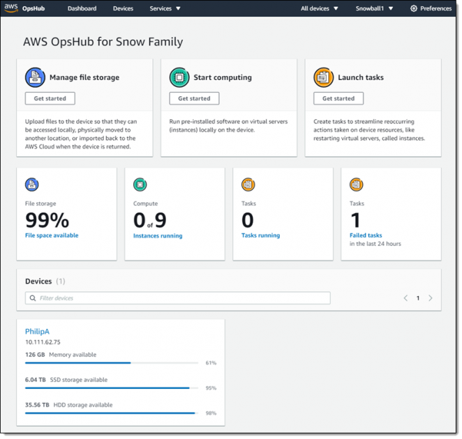 AWS Snowball Edge Update – Faster Hardware, OpsHub GUI, IAM, and AWS ...