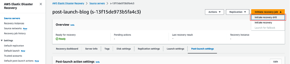 Automate post-recovery actions using Amazon Elastic Disaster Recovery ...