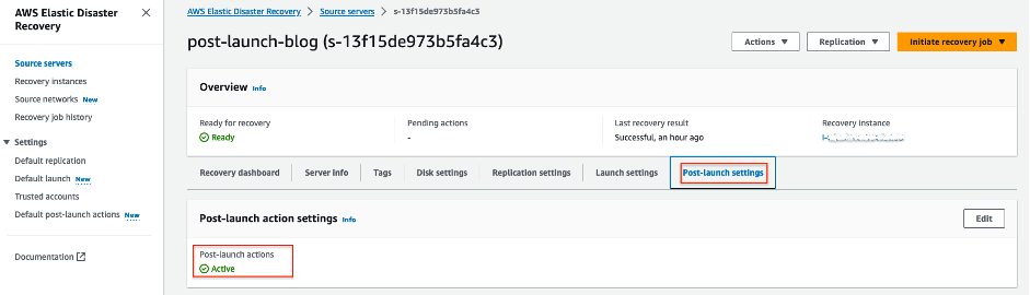 Automate post-recovery actions using Amazon Elastic Disaster Recovery ...