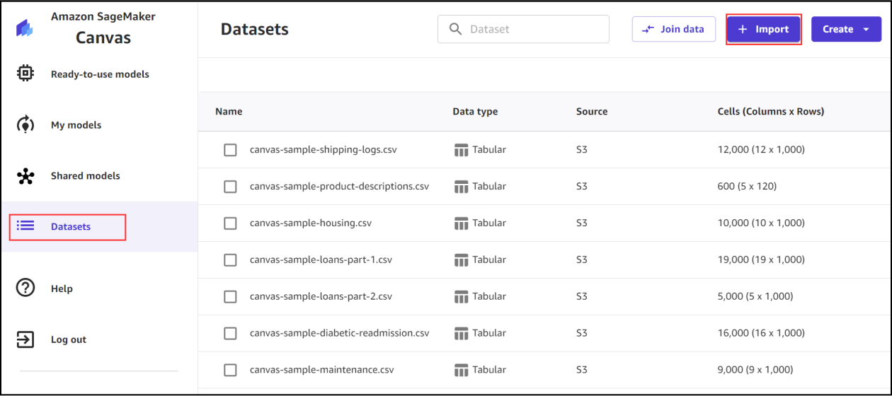 Import data from over 40 data sources for no-code machine learning with Amazon SageMaker Canvas ...